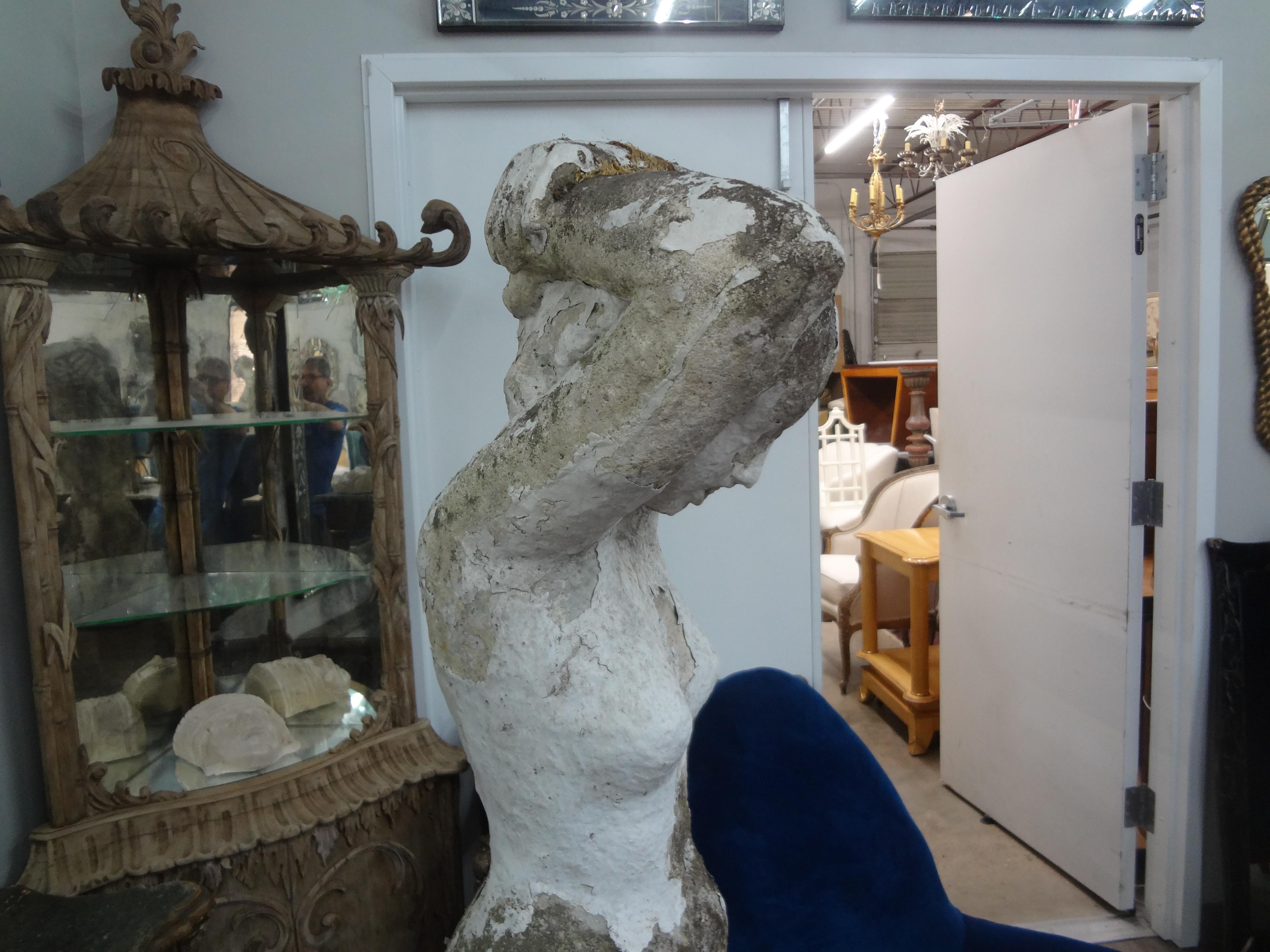 French Garden Statue Of A Mermaid For Sale at 1stDibs