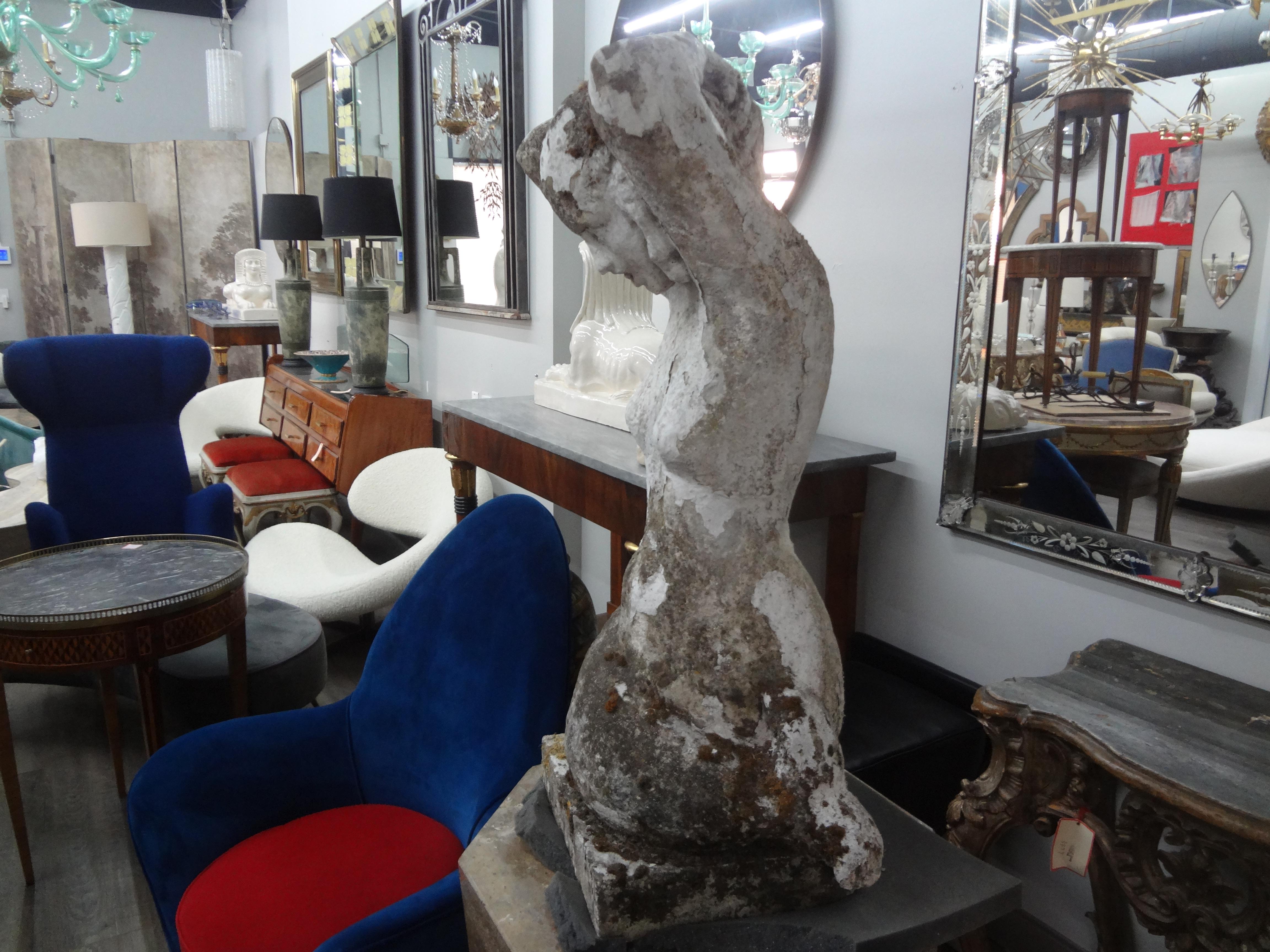 French Garden Statue Of A Mermaid For Sale at 1stDibs