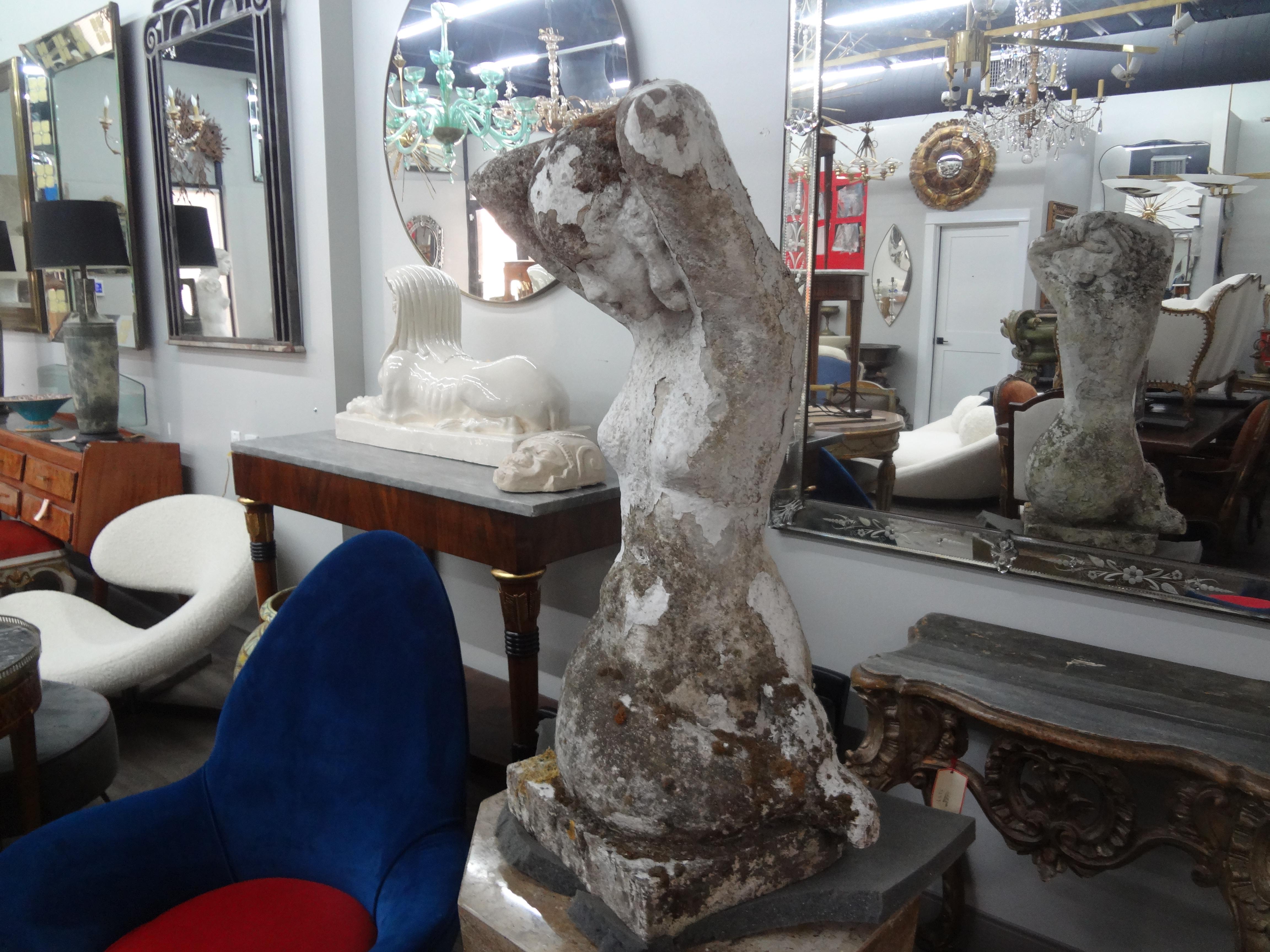 French Garden Statue Of A Mermaid For Sale at 1stDibs