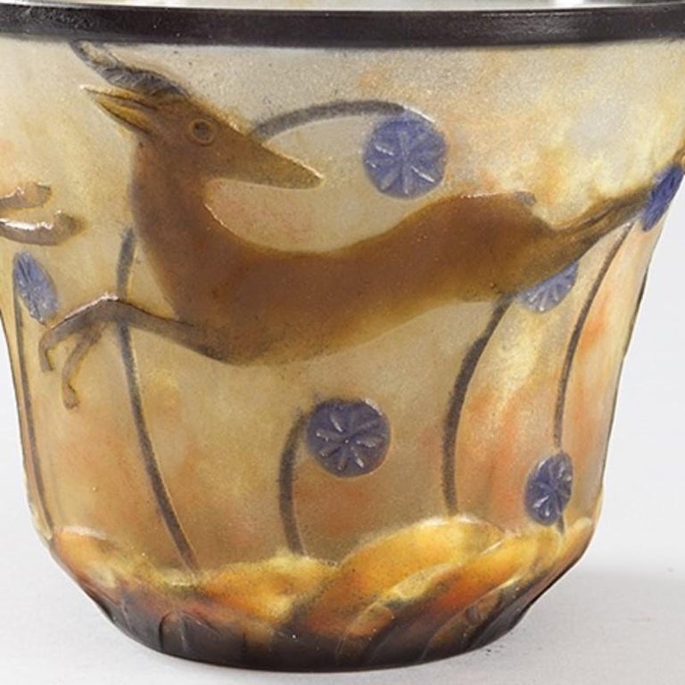 French "Gazelle" Pâte de Verre Vase by Gabriel Argy-Rousseau at 1stDibs
