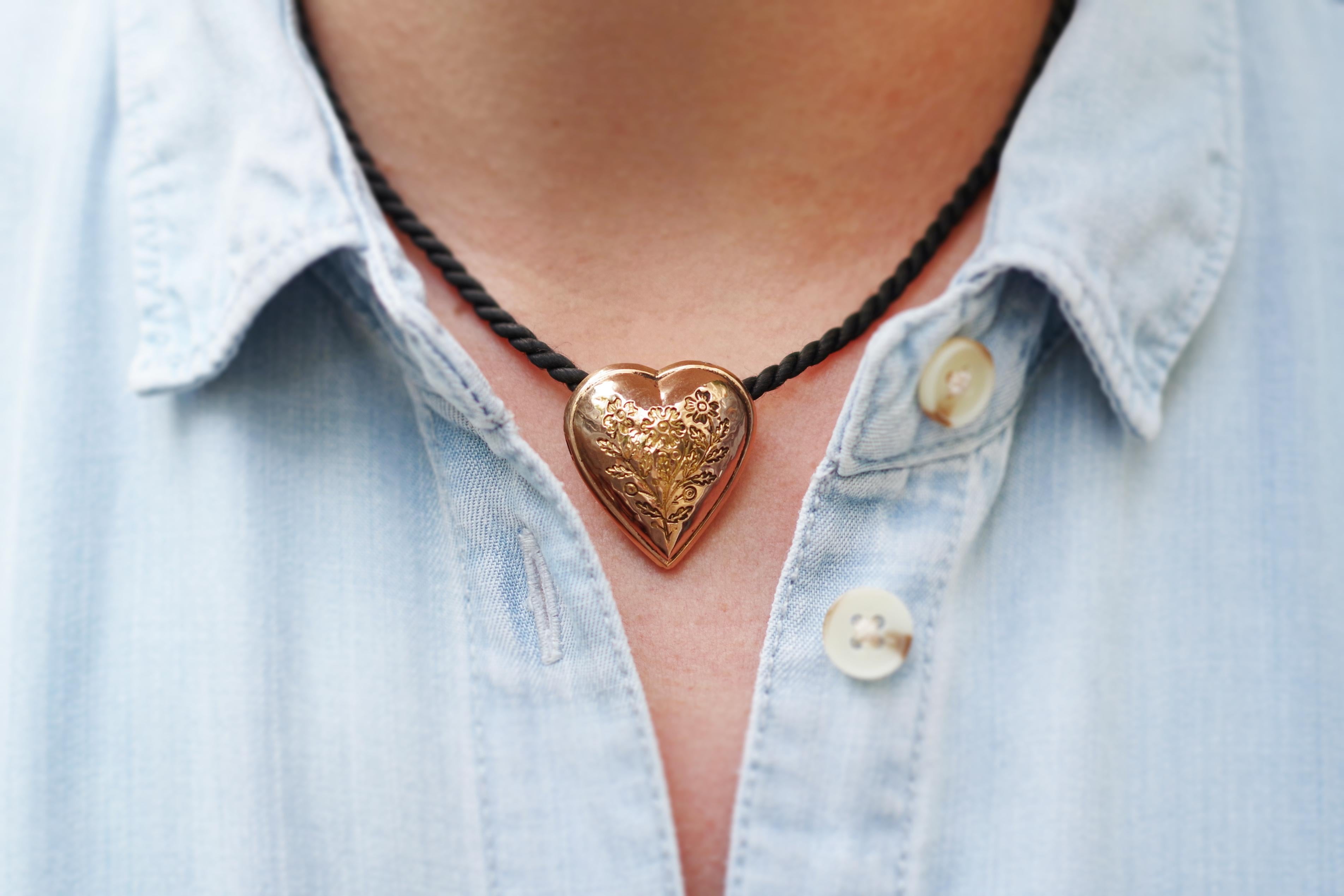 French Georgian Heart Pendant in Rose Gold 18 Karats at 1stDibs | old ...