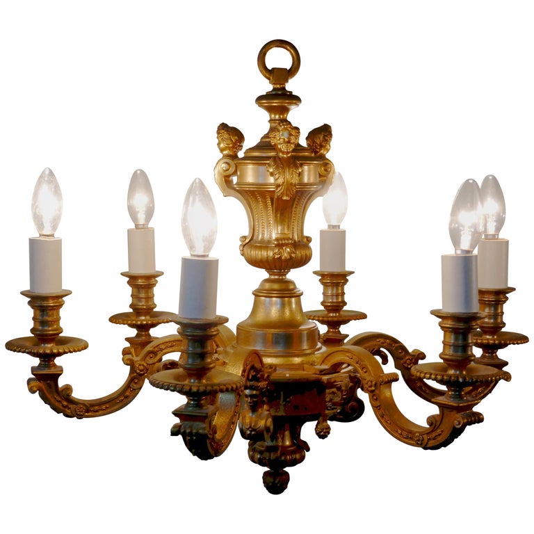 French Gilded Brass 6-Branch Rococo Chandelier at 1stDibs | french ...