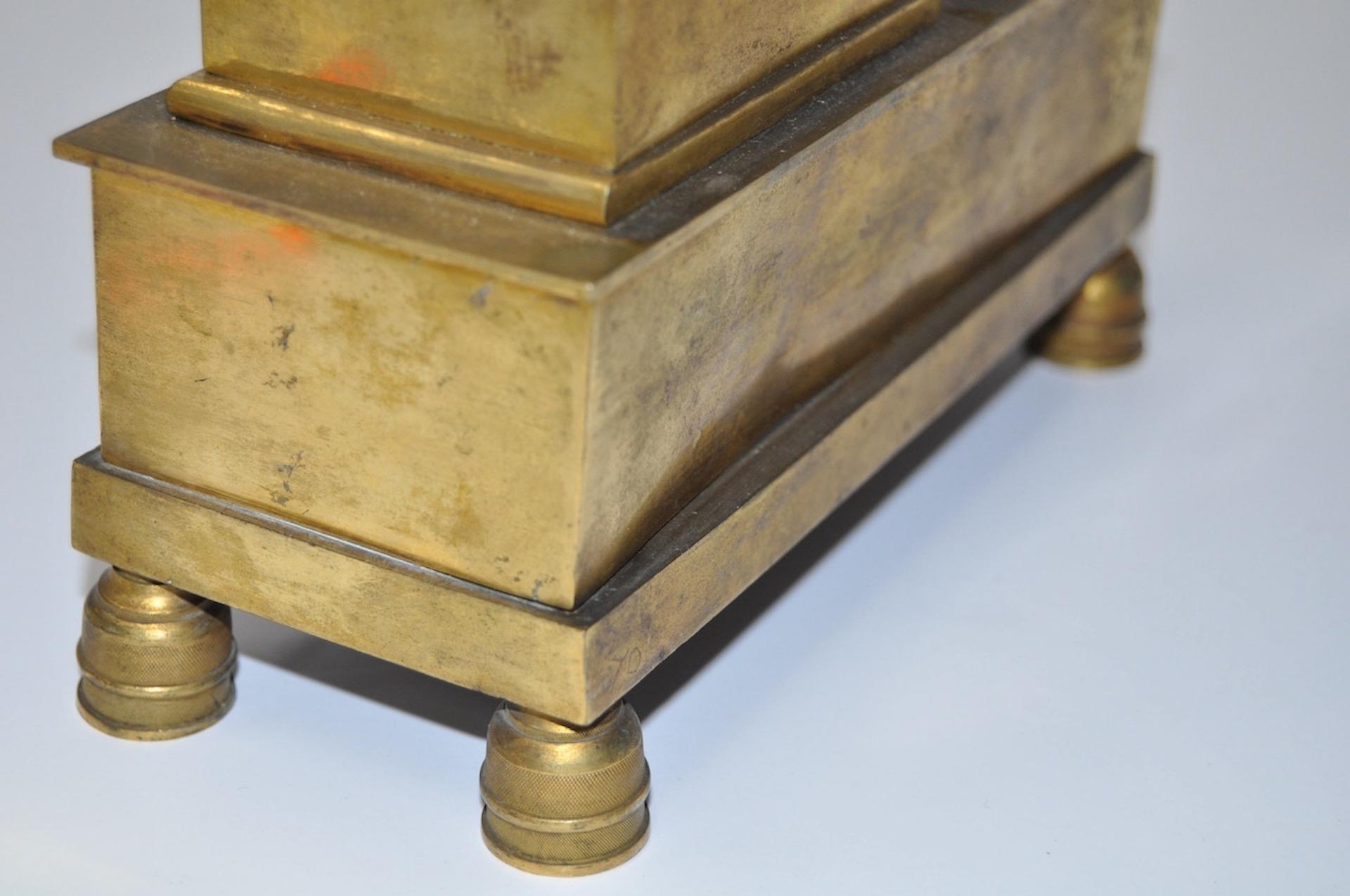 French Gilded Bronze Mantle Clock with Standing Figure, circa 1840s at ...