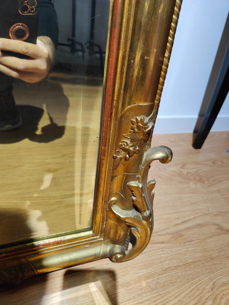 FRENCH GILDED MIRROR 19th CENTURY For Sale at 1stDibs