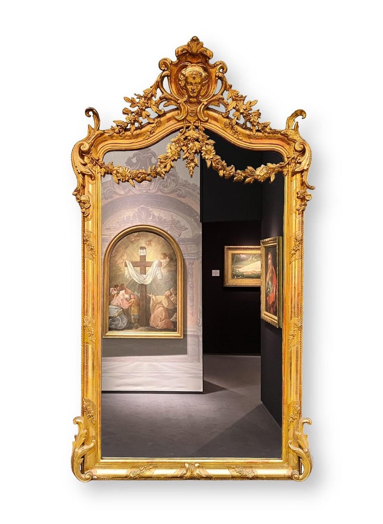 FRENCH GILDED MIRROR 19th CENTURY For Sale at 1stDibs