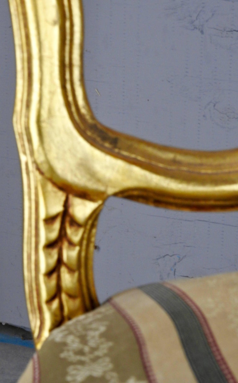 French Gilded Wood Side Chair For Sale at 1stDibs