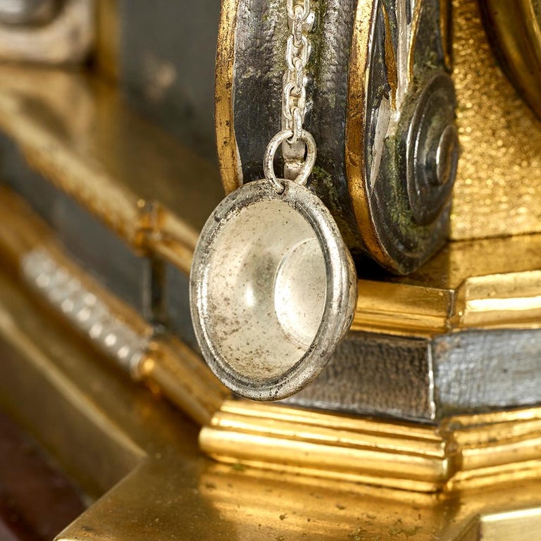 French Gilt Bronze Automaton Wallace Fountain Clock For Sale at 1stDibs