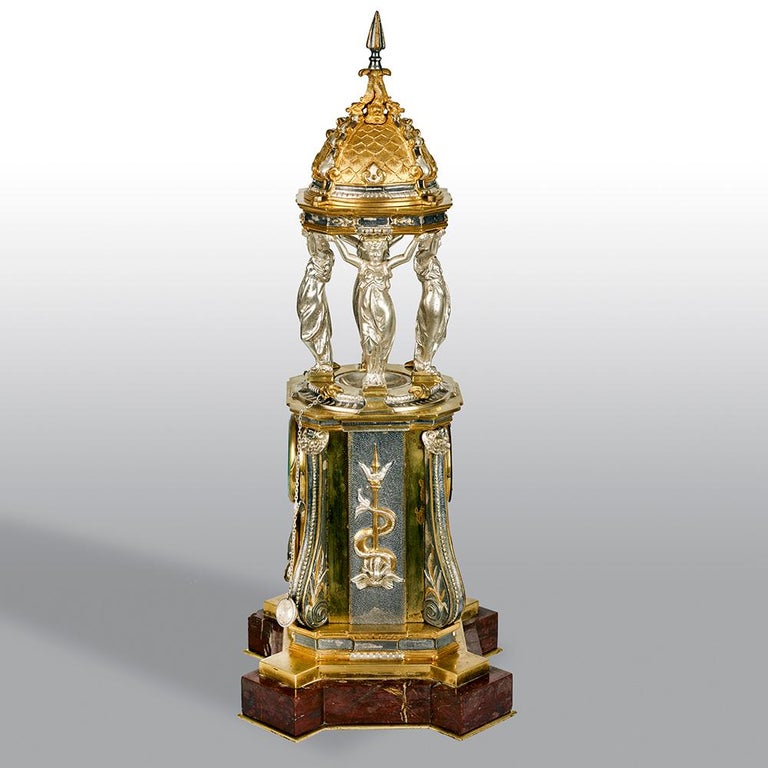 French Gilt Bronze Automaton Wallace Fountain Clock For Sale at 1stDibs ...