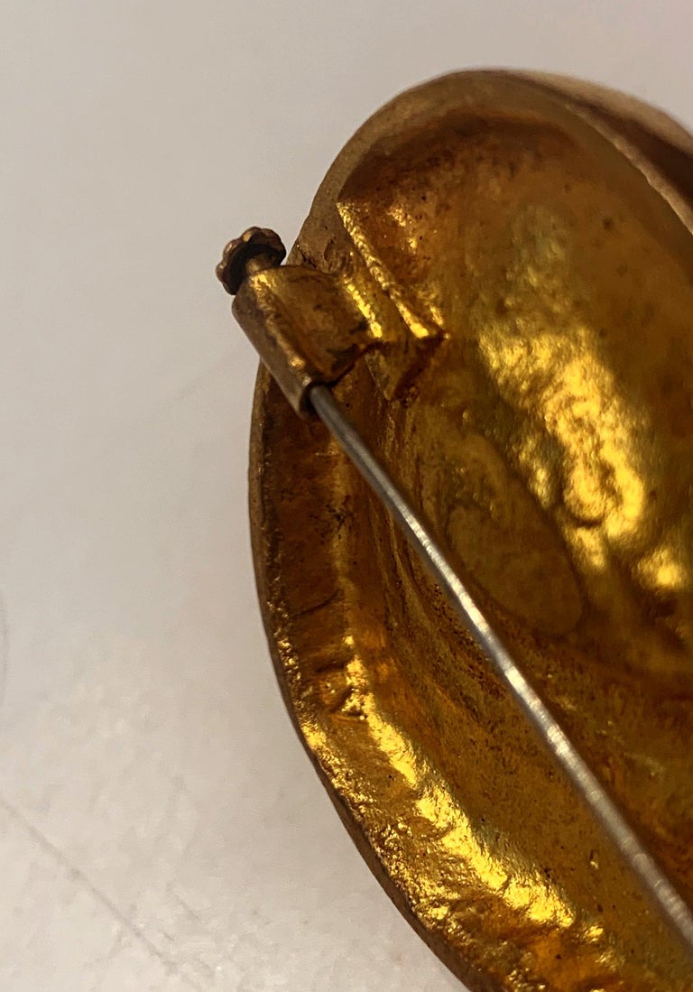 French Gilt Bronze Brooch by Line Vautrin For Sale at 1stDibs