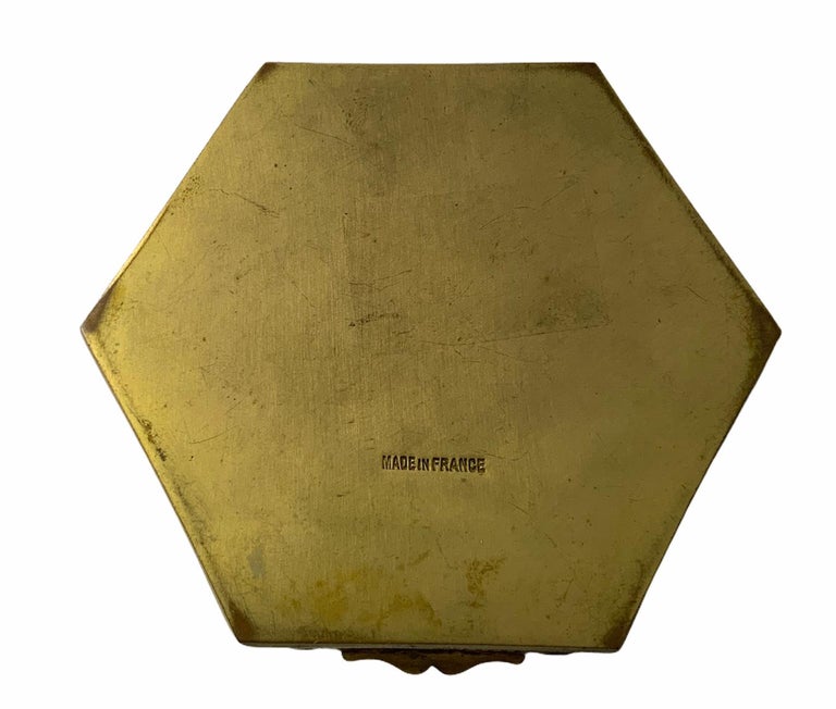 French Gilt Bronze Hand Painted Portrait of Fabiola Dresser Box For ...