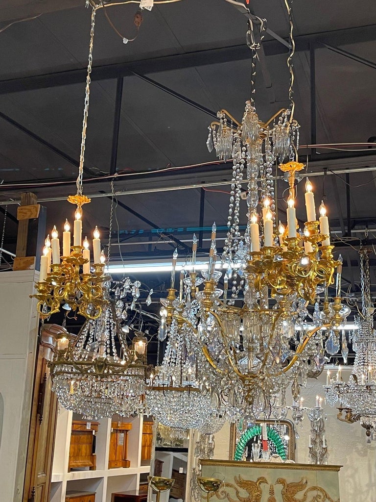 French Gilt Bronze Louis XVI Chandelier For Sale at 1stDibs