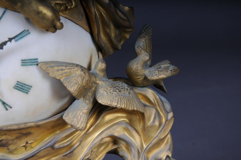 French Gilt-Bronze, Marble Orbit Clock Garniture For Sale at 1stDibs ...