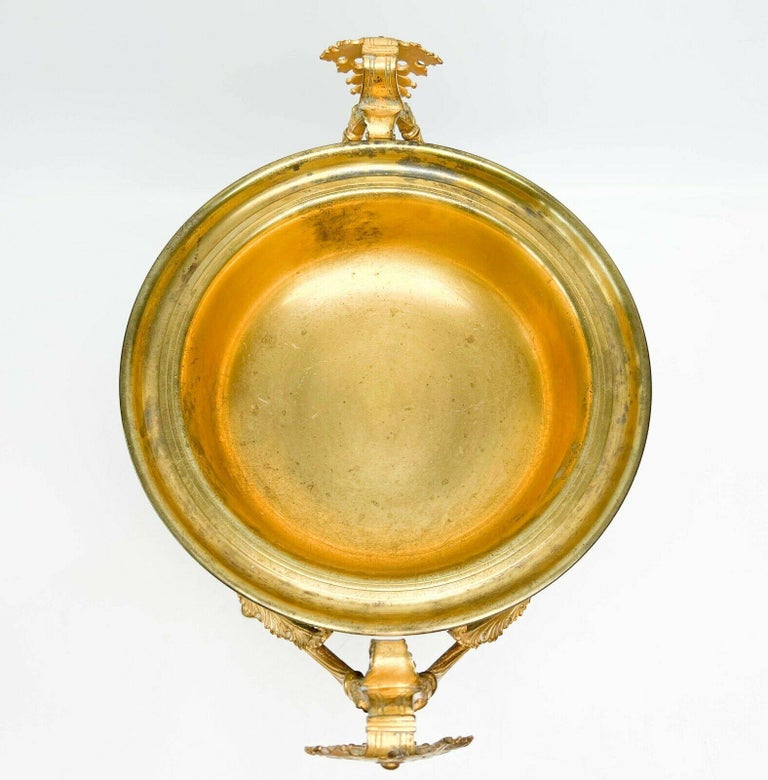 French Gilt Bronze Onyx and Champleve Enamel Centerpiece Bowl, Late ...