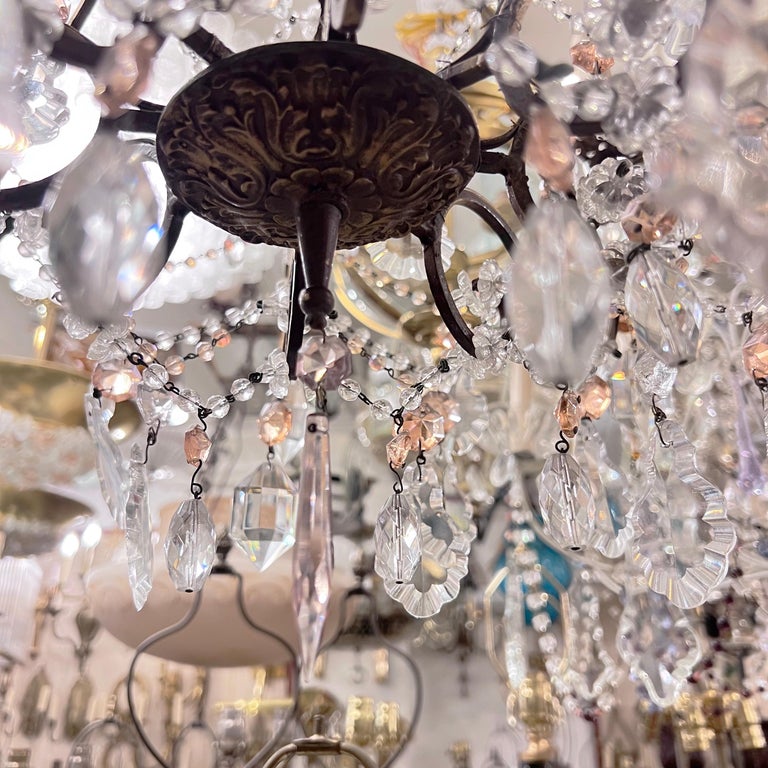 French Gilt Chandelier with Crystals For Sale at 1stDibs