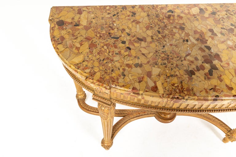 French Gilt Console Table with Marble Top 'by Charles Bernel - Paris ...