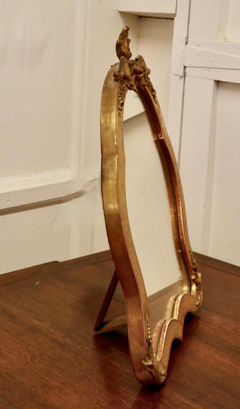 French Gilt Dressing Table and Wall Mirror For Sale at 1stDibs