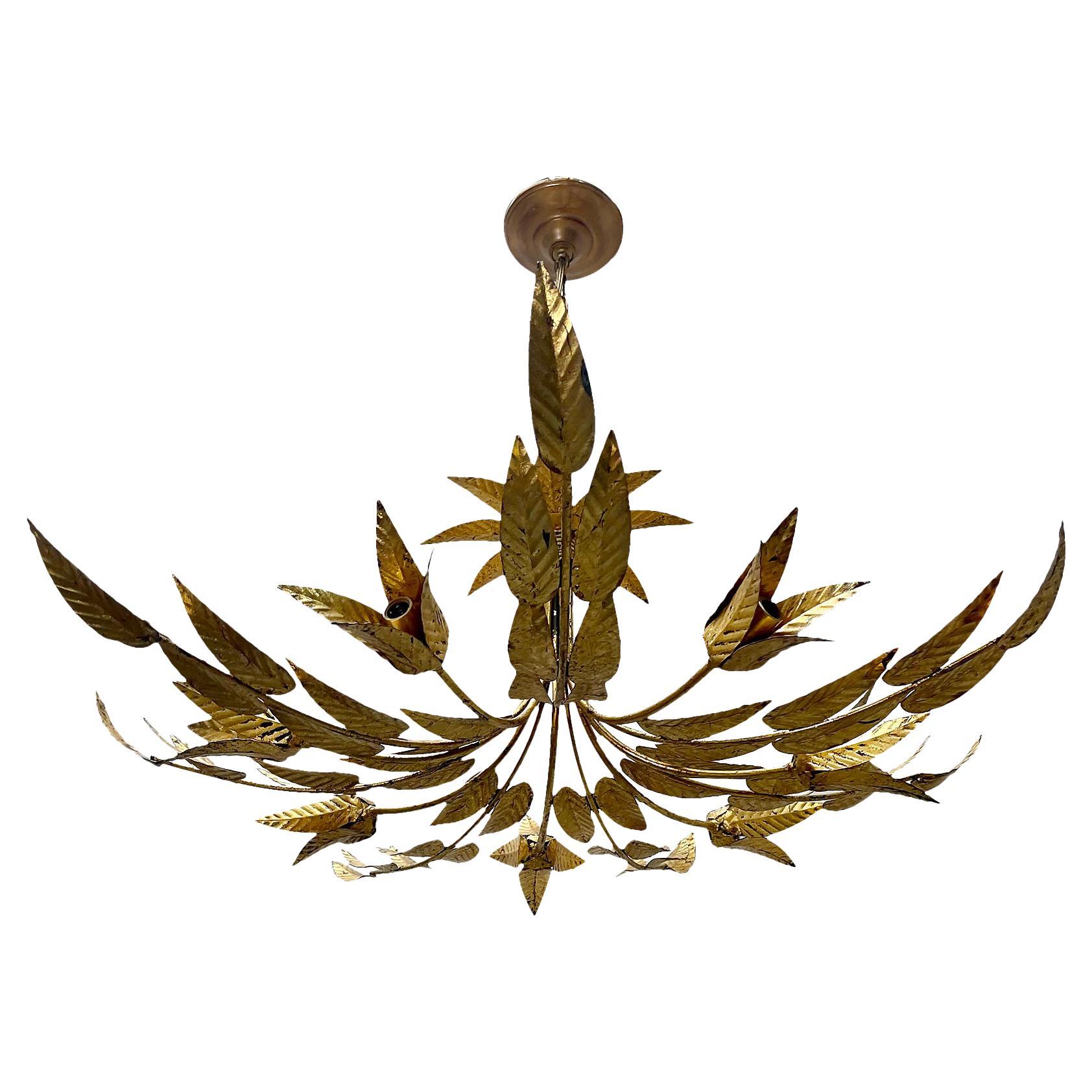 Round 8-Light Gilt Fixture at 1stDibs