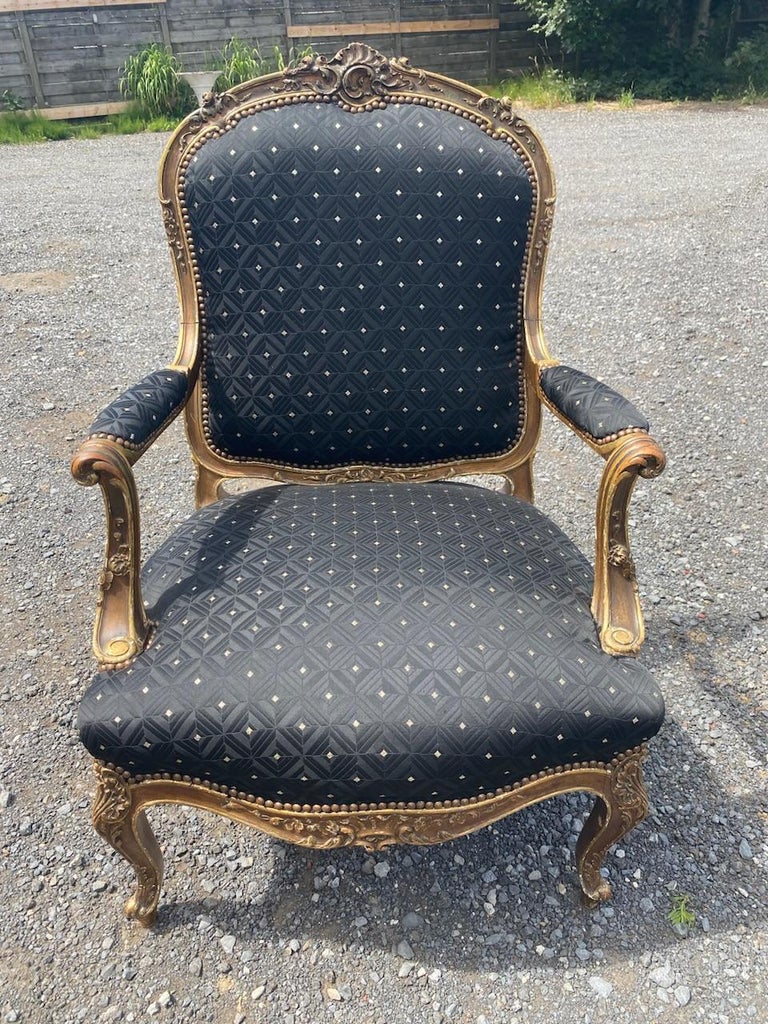 French Giltwood Bergere Arm Chair For Sale at 1stDibs
