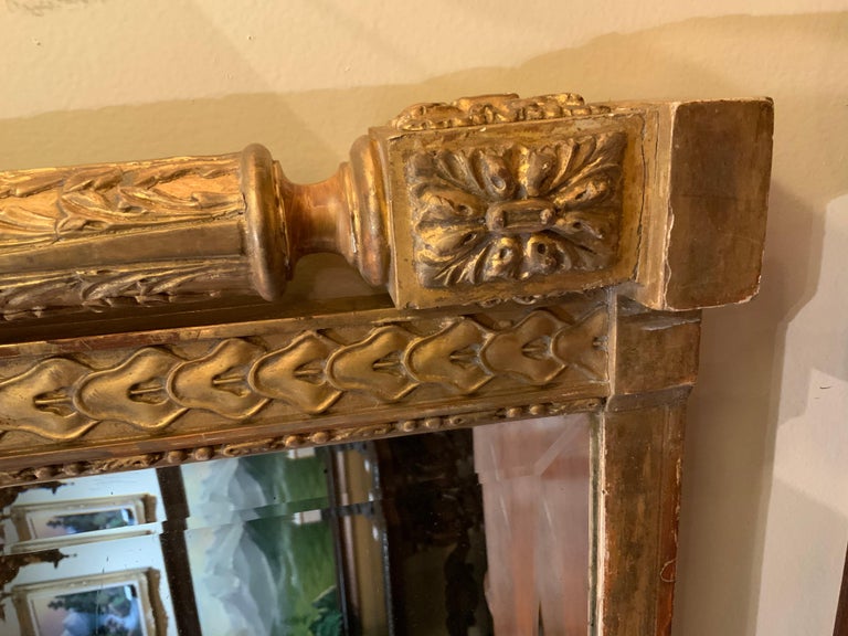French Giltwood Louis XVI-Style Mirror, 19 Th Century For Sale at 1stDibs