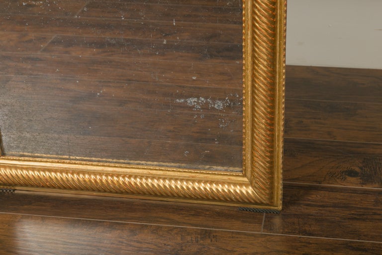 French Giltwood Rectangular Mirror with Twisted Motifs, circa 1900 For ...