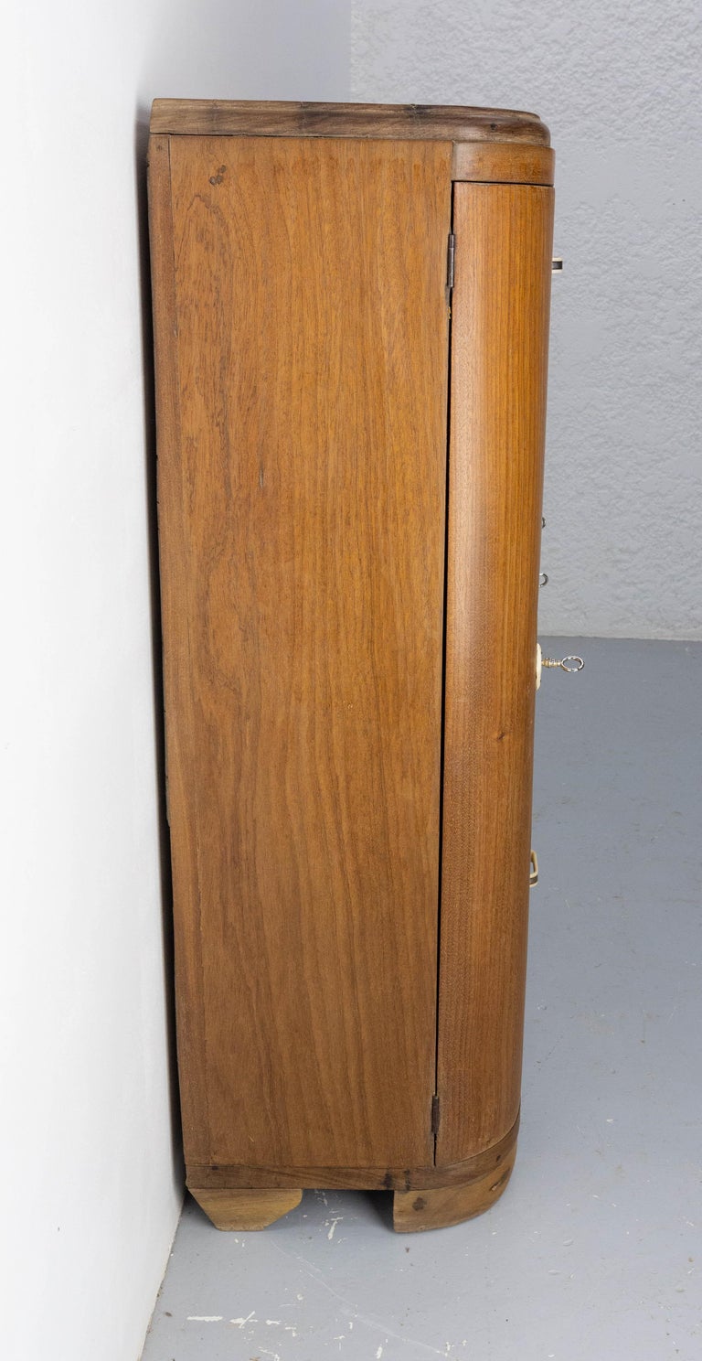 French Glass Cabinet or Little Vitrine Massive Teck, French, circa 1950 ...