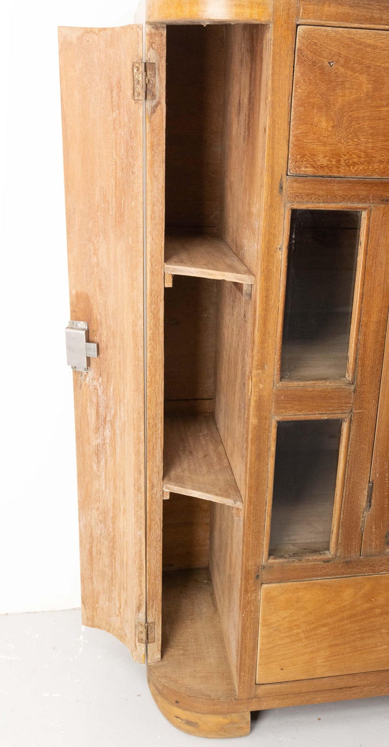 French Glass Cabinet or Little Vitrine Massive Teck, French, circa 1950 ...