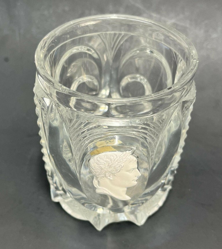 French Glass Sulphite Portrait Tumbler of Napoleon Attrib to Baccarat ...