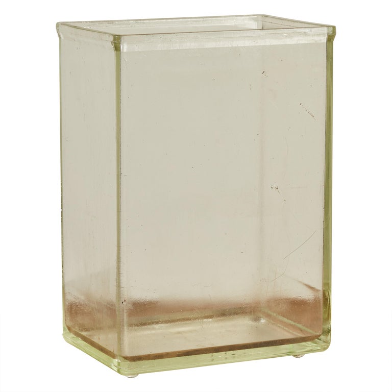 French Glass Tall Rectangular Vase at 1stDibs