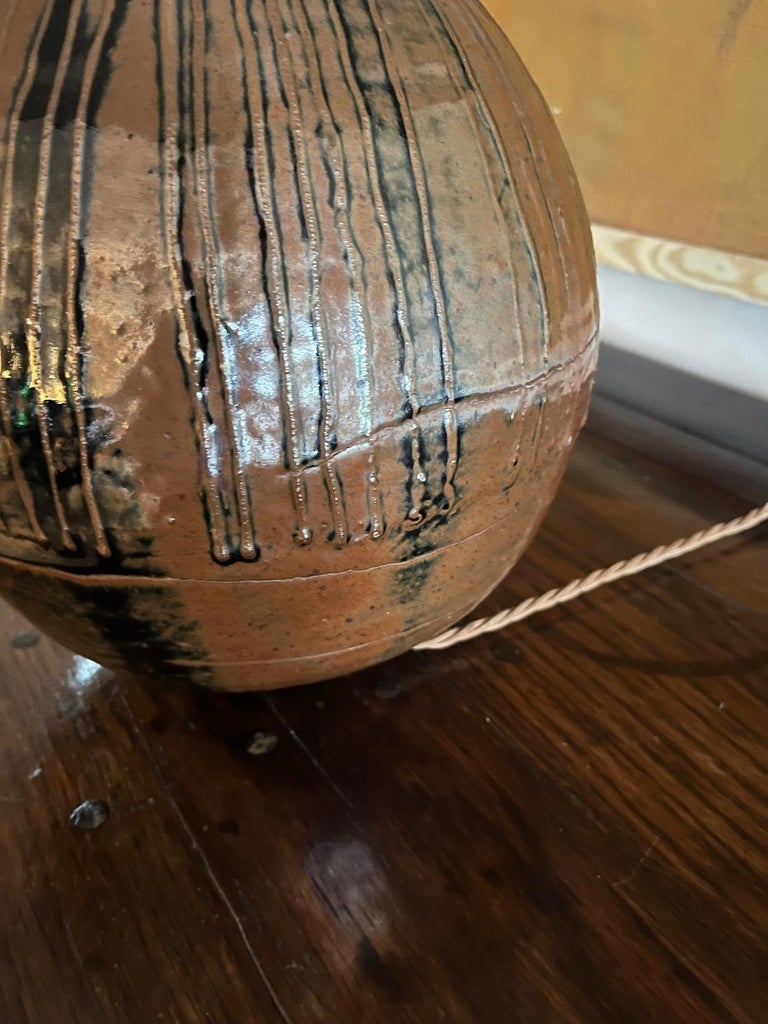 French Glazed Ceramic Table Lamp For Sale at 1stDibs