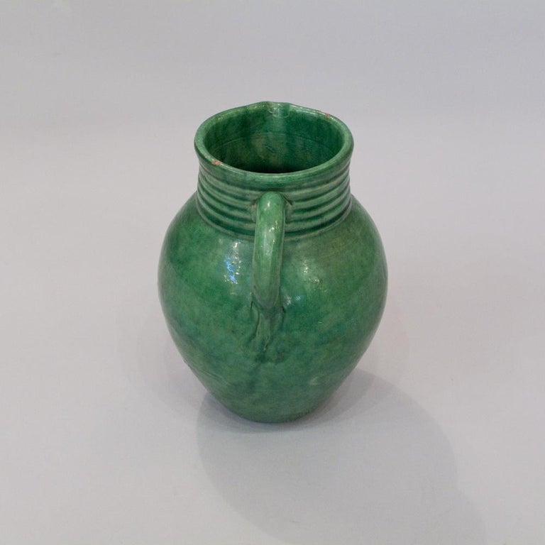 French Glazed Terracotta Green Pitcher from Biot Factory, 1950s at ...