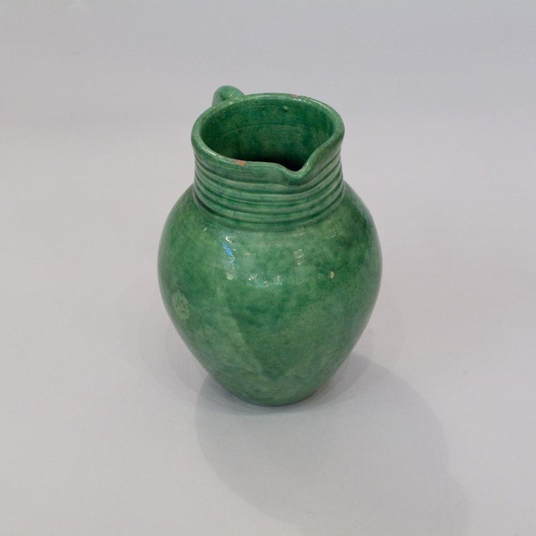French Glazed Terracotta Green Pitcher from Biot Factory, 1950s at ...