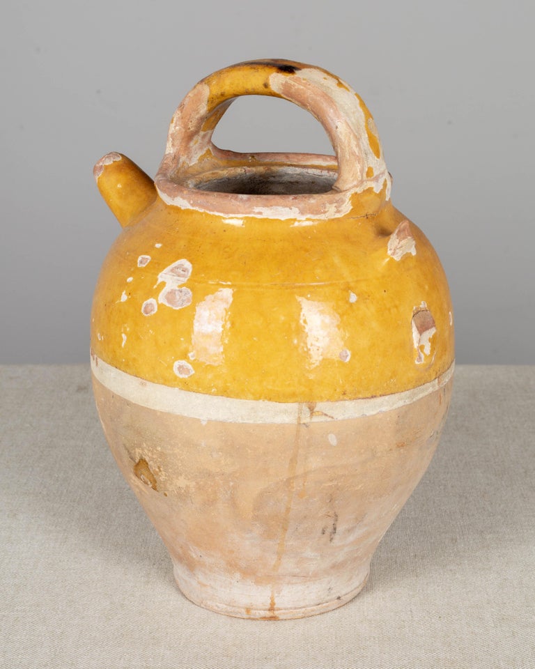 French Glazed Terracotta Jug For Sale at 1stDibs