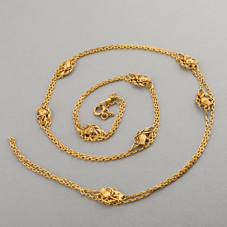 French Gold Antique Necklace For Sale at 1stDibs