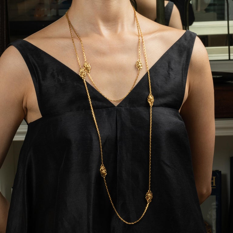 French Gold Antique Necklace For Sale at 1stDibs