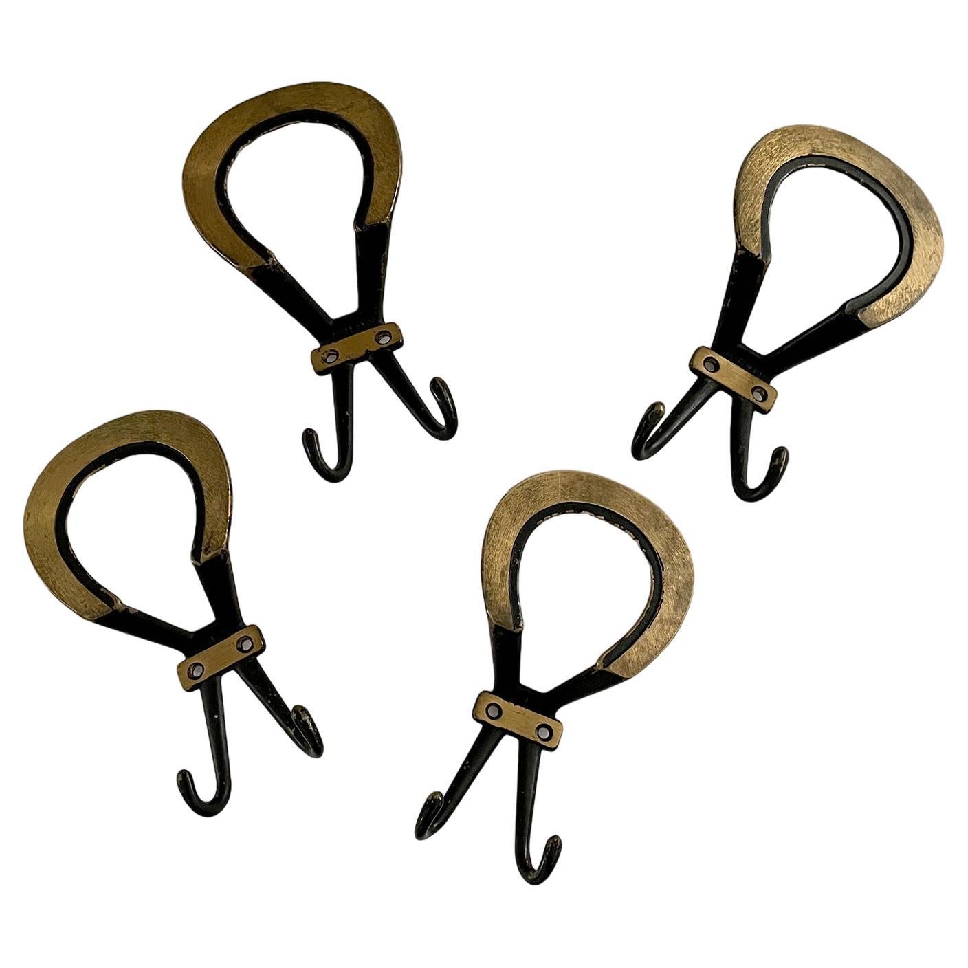 French Gold Leaf and Iron Loop Wall Coat Hooks - 4 available For Sale ...