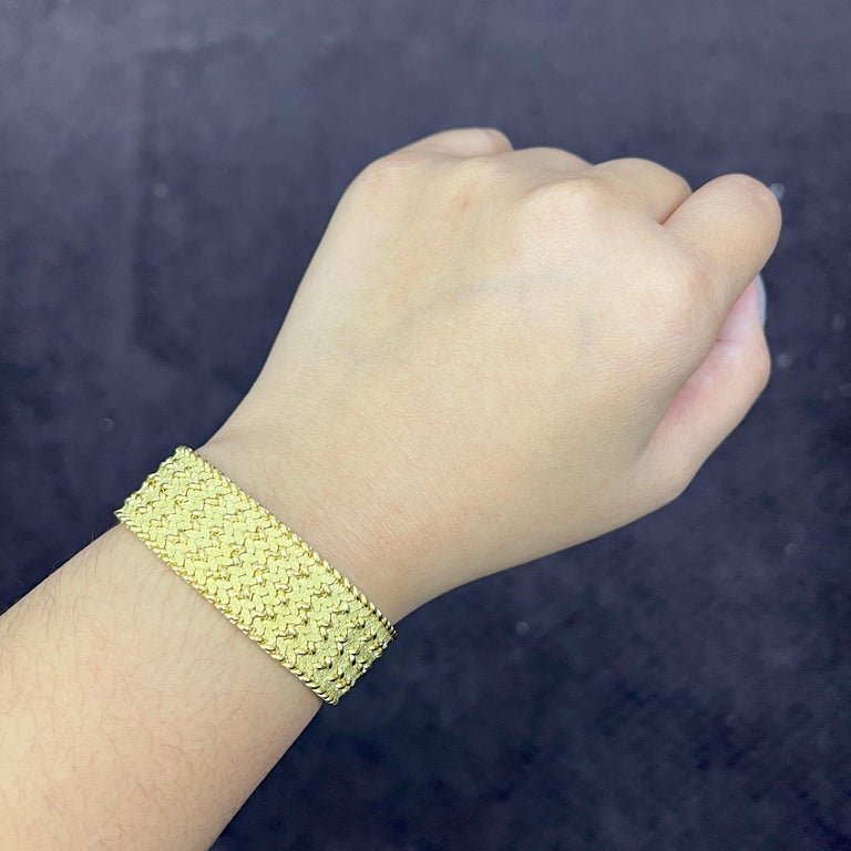 French Gold Strap Bracelet For Sale at 1stDibs