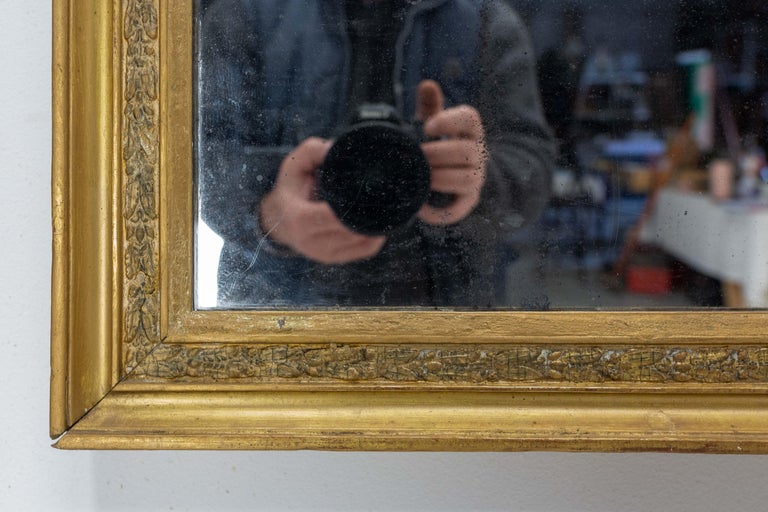 French Golden Frame Stucco Mirror Vegetal Patterns, Early 20th Century ...