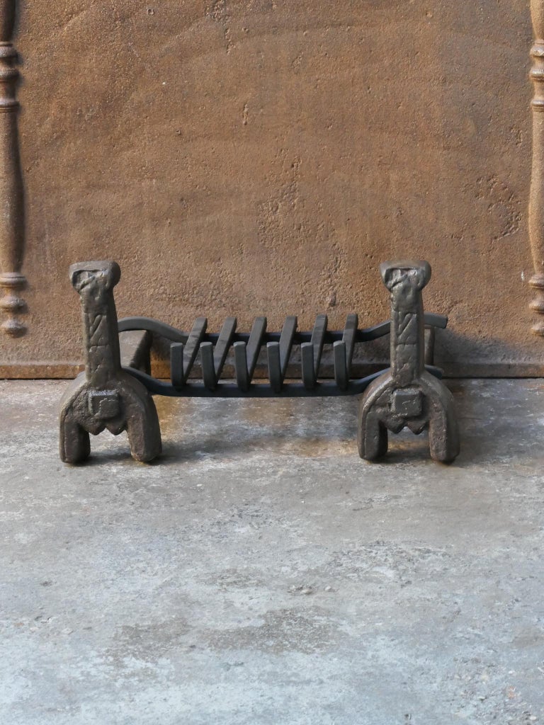 French Gothic Style Fire Grate, Fireplace Grate For Sale at 1stDibs
