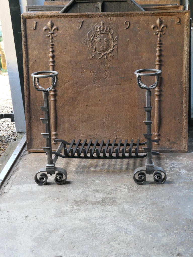 French Gothic Style Fire Grate, Fireplace Grate For Sale at 1stDibs
