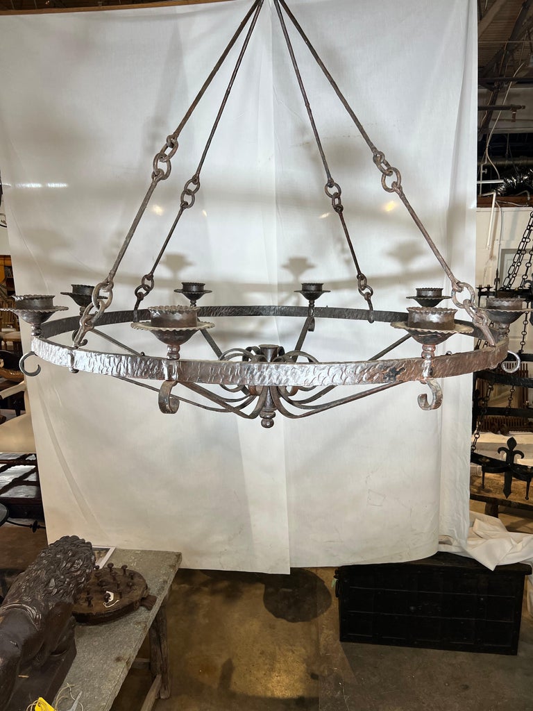 French Grand Scale Iron Chandelier For Sale at 1stDibs