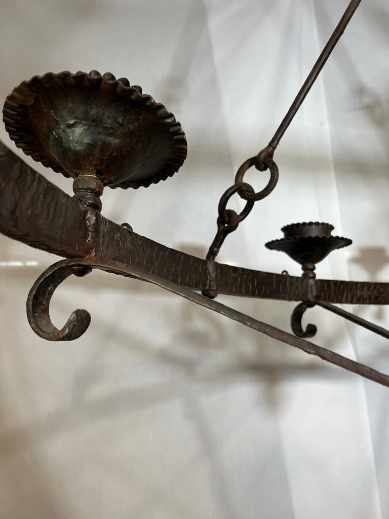 French Grand Scale Iron Chandelier For Sale at 1stDibs