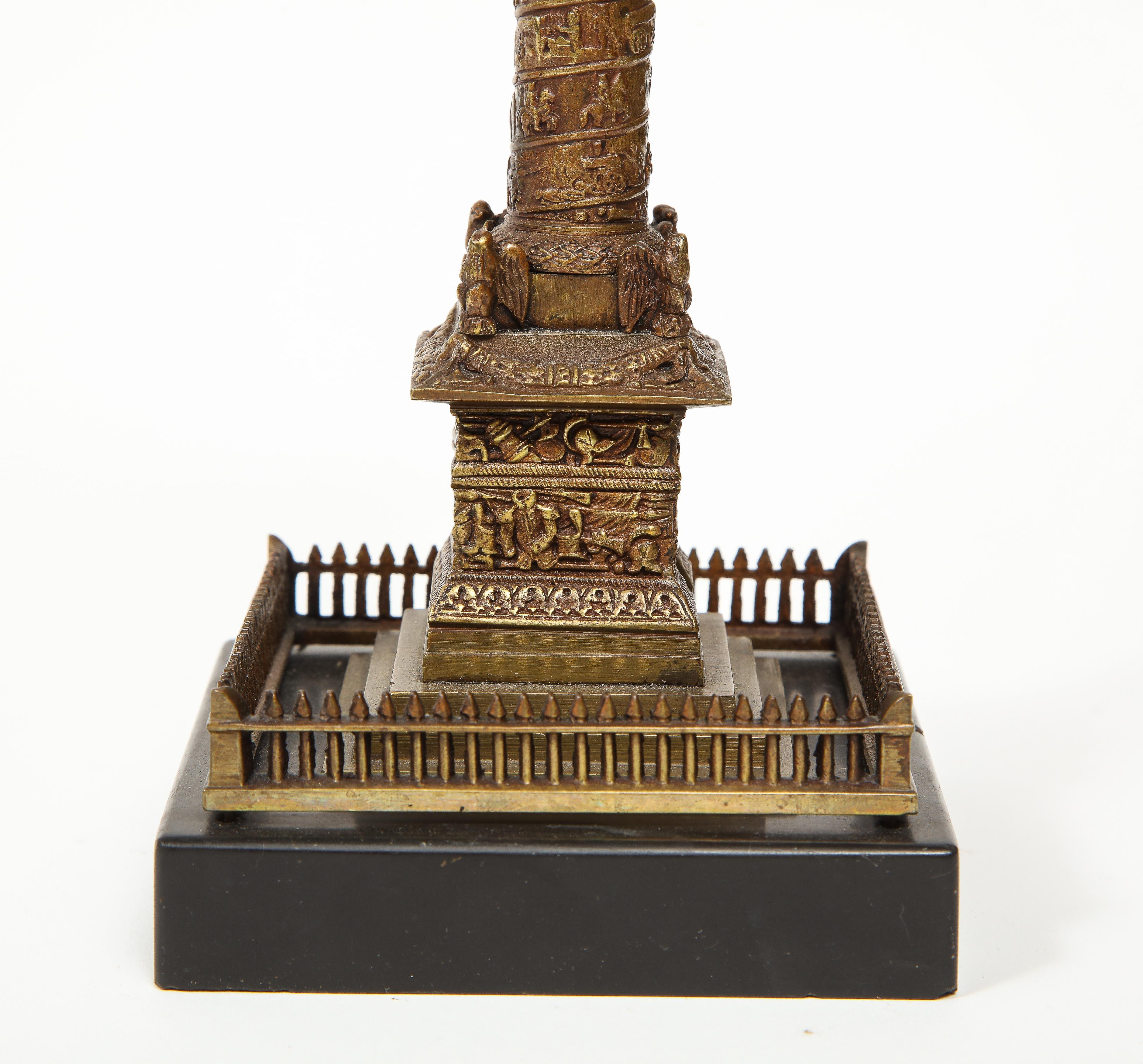 French Grand Tour Mini Bronze Column of the Place Vendome in Paris ...