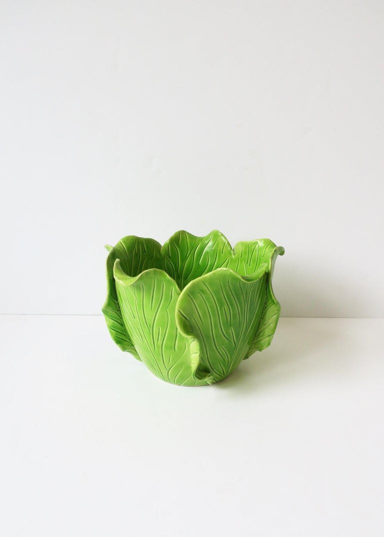 French Lettuce Leaf Cabbage Cachepot or Ice Bucket by Jean Roger, Paris ...