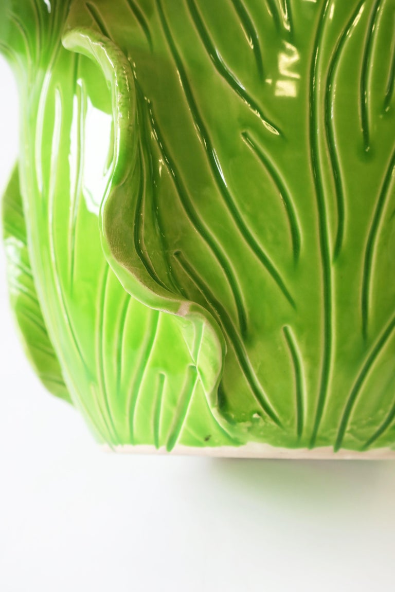 French Lettuce Leaf Cabbage Cachepot or Ice Bucket by Jean Roger, Paris ...