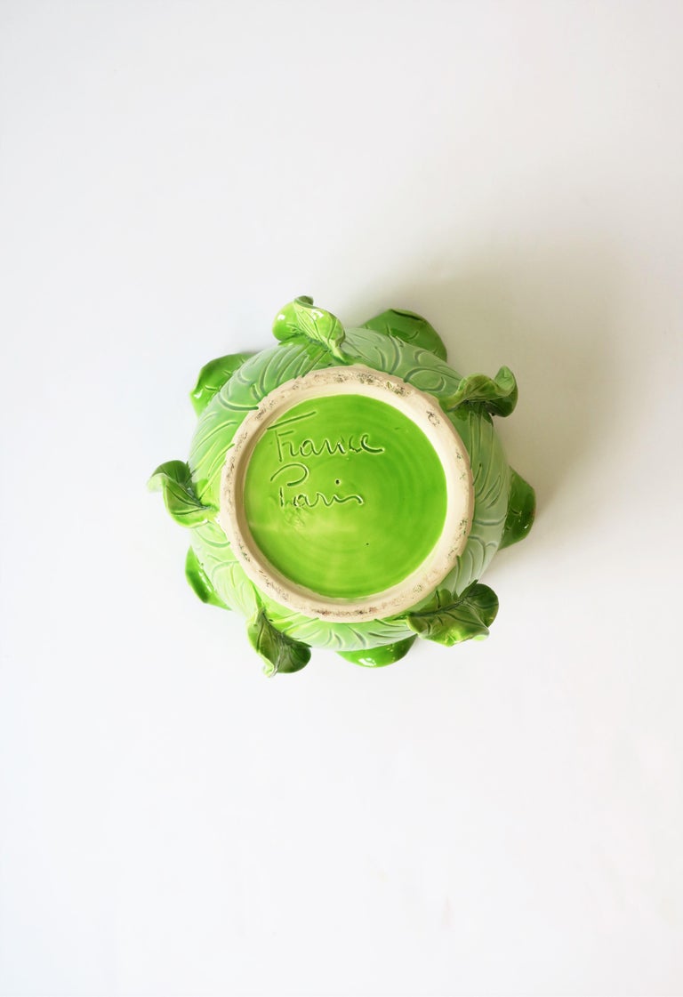 French Lettuce Leaf Cabbage Cachepot or Ice Bucket by Jean Roger, Paris ...