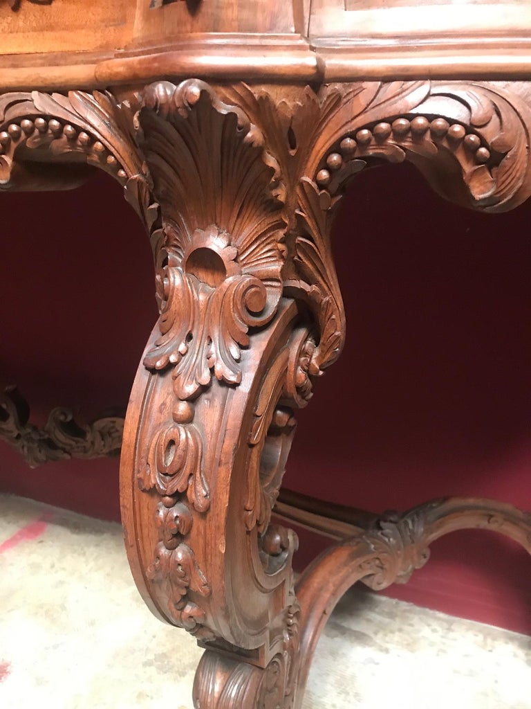 French Hand Carved Console Table For Sale at 1stDibs