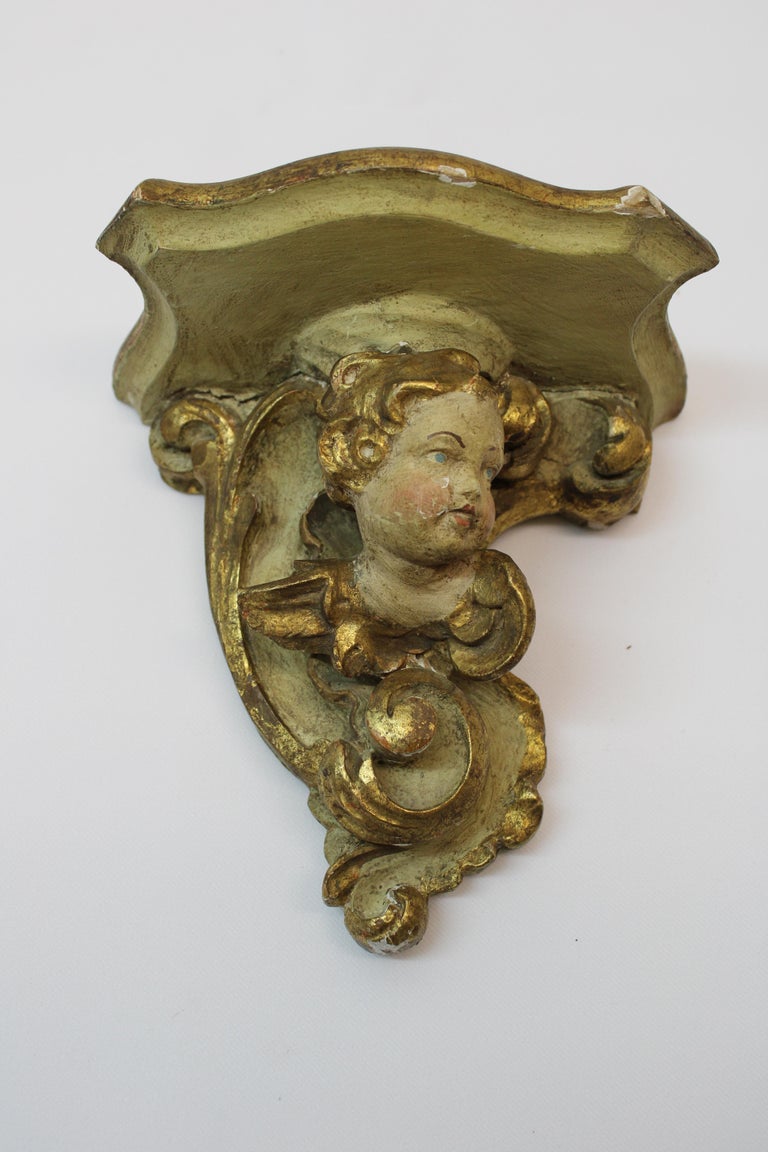 French Hand Carved Putti Wall Shelves For Sale at 1stDibs