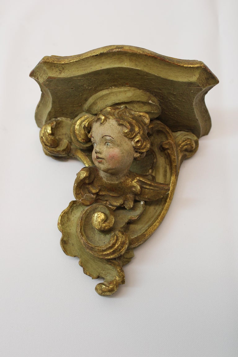 French Hand Carved Putti Wall Shelves For Sale at 1stDibs