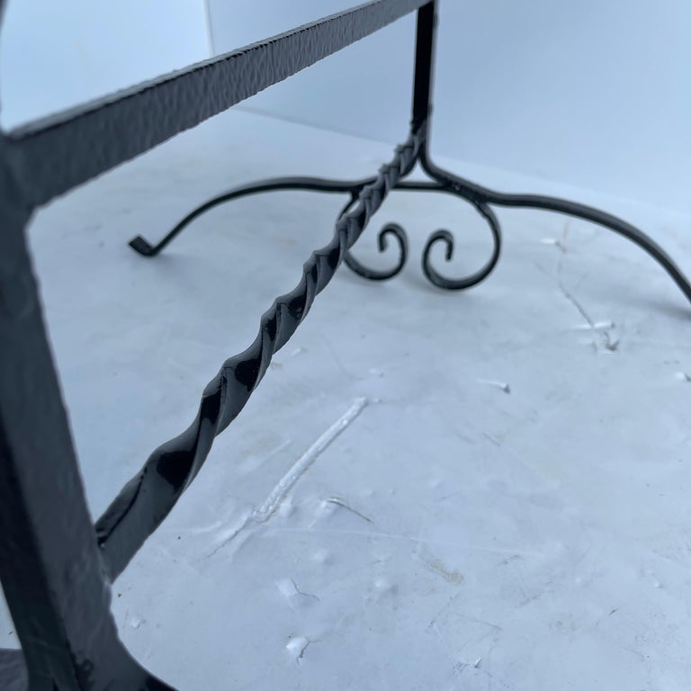 French Hand Forged Iron Black Garden Bench, Early 20th Century For Sale ...