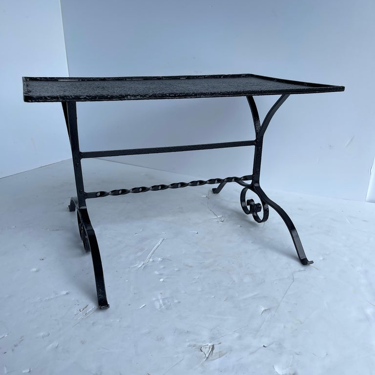 French Hand Forged Iron Black Garden Bench, Early 20th Century For Sale ...